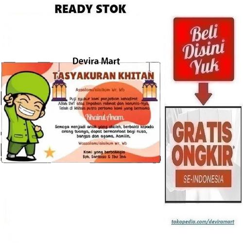 Jual Stiker Tasyakuran Khitanan Walimatul Khitan Kartu Sticker Syukuran ...