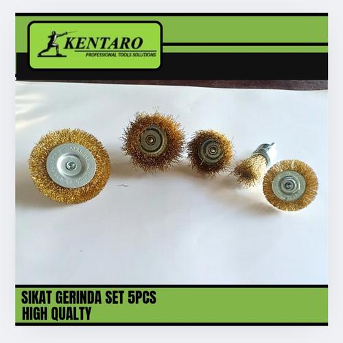 Jual Sikat Gerinda kawat Sikat Bor Sikat Besi Mini Set 5pcs Kentaro ...
