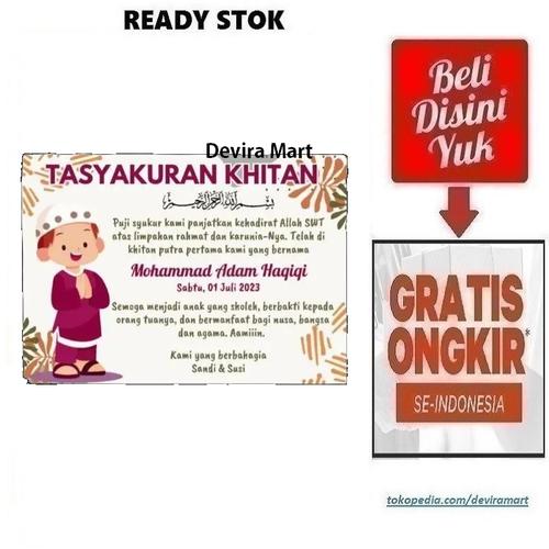 Jual Stiker Tasyakuran Khitanan Walimatul Khitan Sticker Label ...