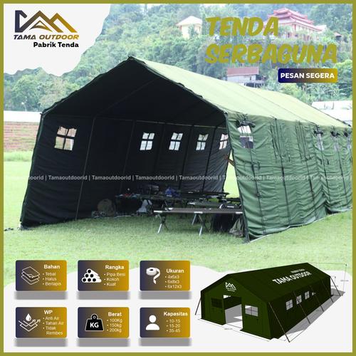 Jual Tenda Serbaguna Posko Ukuran 6M x 12M TNI Perkemahan TNI Barak ...