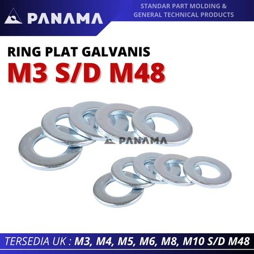 Jual Ring Plat Putih Galvanis M3 M4 M5 M6 M8 M10 M12 M14 M16 M18 M20 ...