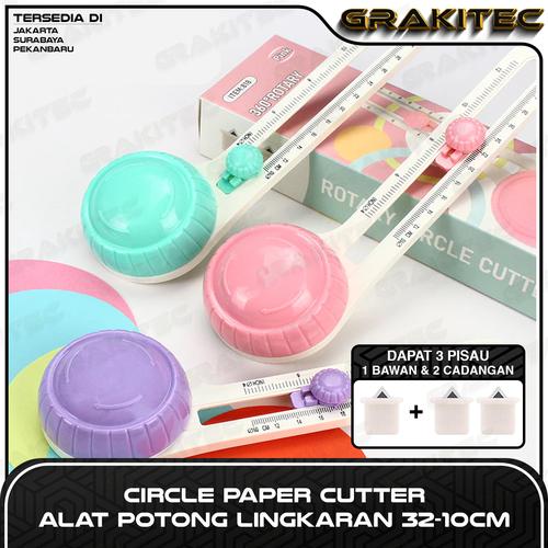 Jual Circle Cutter Premium PIN Pisau Alat Potong Kertas Sticker Bulat ...