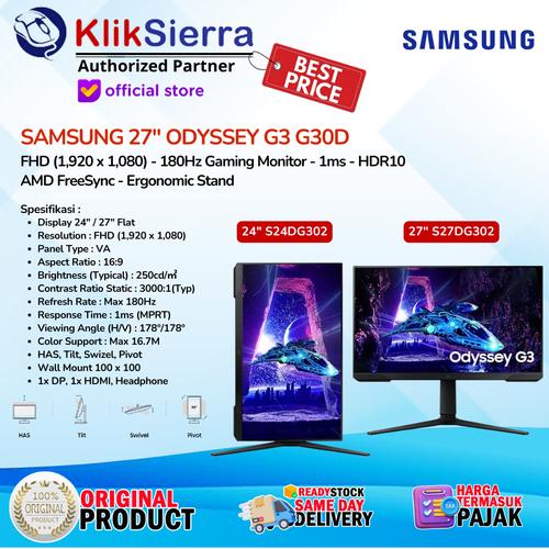Jual Monitor Gaming Samsung Odyssey G3 24 inch LS24AG320 1ms 165Hz ...