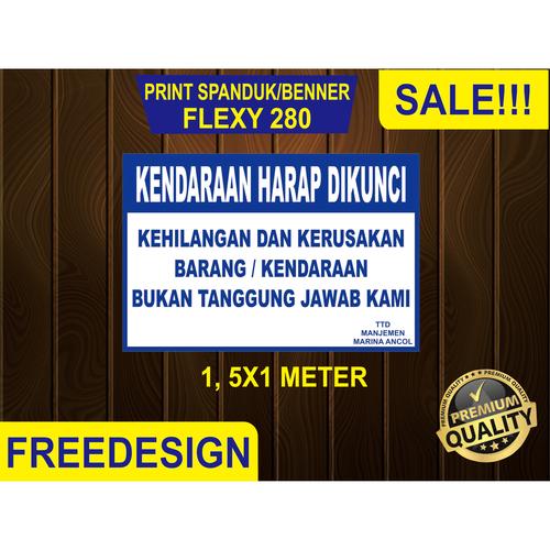 Jual benner/spanduk contoh pemberitahuan larangan ukuran 2x1 bahan ...