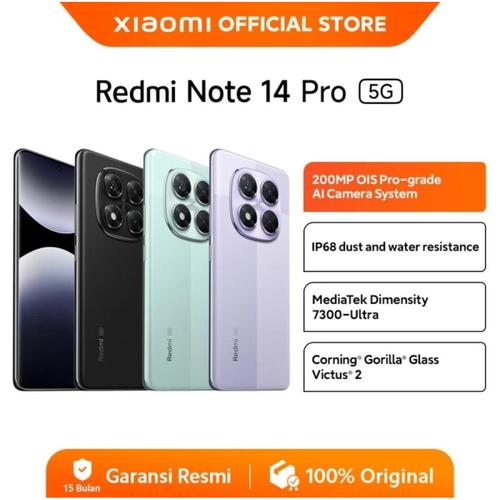 Jual REDMI NOTE 14 PRO 5G 8GB RAM+256GB ROM GARANSI RESMI - Black - Kab ...