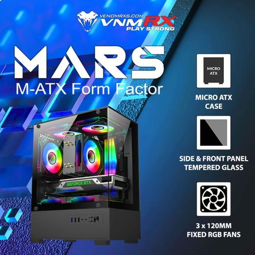Jual VenomRX Mars Casing PC Micro ATX Tempered Glass Include 3 Fix RGB ...