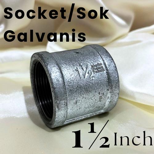 Jual Sok Besi Galvanis 1 1/2" Inch Sock Drat Dalam BSPT - Kab ...