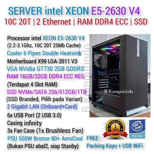 Jual SERVER intel XEON 8 Core | RAM DDR4 | SSD | Server KLINIK UNBK ...