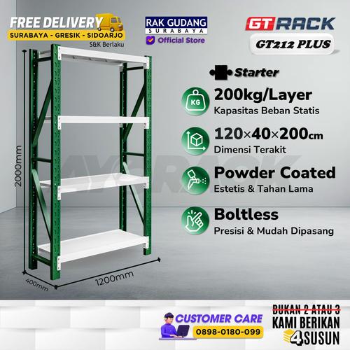 Jual RAK GUDANG BESI GT RACK GT212 PLUS – WAREHOUSE RACK 200KG TINGGI 4 ...