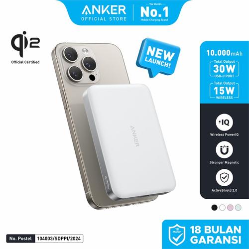 Promo Anker MagGo Wireless Power Bank Magnetic Magsafe 15W Ultra slim, Qi2 Fast Charging Type C ...
