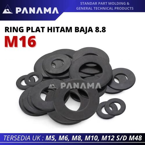 Jual Ring Plat Hitam M16 Washer Plate M16 Flat Washer M16 Baja Grade 8. ...