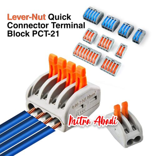 Jual Lever-Nut Quick Connector Terminal Block PCT-21 WAGO / Terminal ...