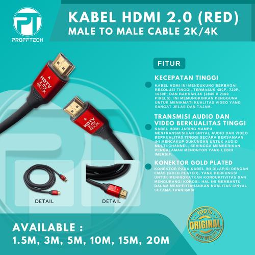 Jual Kabel HDMI 1.5 M Versi 2.0. High speed.Ethernet Support 4K.ORIGINAL - 5M - Jakarta Pusat ...