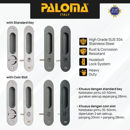 Jual PALOMA Handle Tanam Kunci Pintu Sliding / Geser Set Stainless SUS ...
