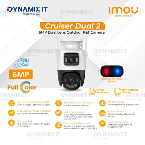 Jual IMOU Cruiser Dual Lens 6MP 3MP+3MP Wireless IP Cam Outdoor Full ...