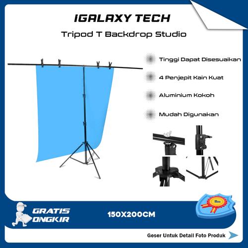 Jual Tripod T Backdrop Background Studio Foto 4 Clamp Lipat Portable ...
