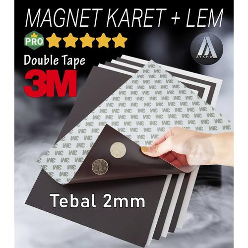 Jual MAGNET Sheet Lembaran Karet Lem Double Tape 3M 30x50 CM Tebal 2MM ...