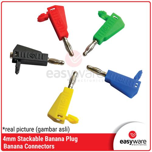 Jual 4mm Stackable Banana Male Plug Nickel Plated Speaker Connector ...