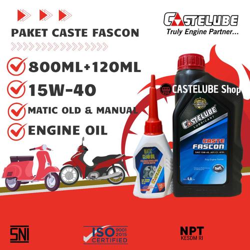 Jual Castelube Fascon Paket SAE 15W-40 (800ml & Gear Matic 120ml) - Jakarta Timur - CASTELUBE ...