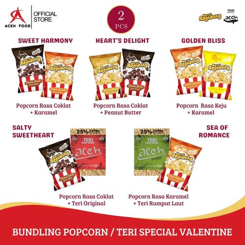 Jual Bundling Popcorn 80g dan Teri Aceh Kriuk 4pcs x 10g Special ...