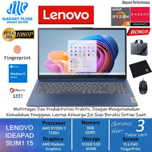 Jual Laptop Lenovo IdeaPad Slim 1 15 Amd Ryzen 3 7320U 8GB DDR5 512GB SSD FHD Win11 Home - Kota ...
