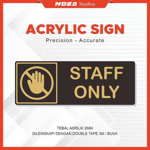 Jual STAFF ONLY - Papan Label Akrilik - Acrylic Sign Board - Dekorasi ...