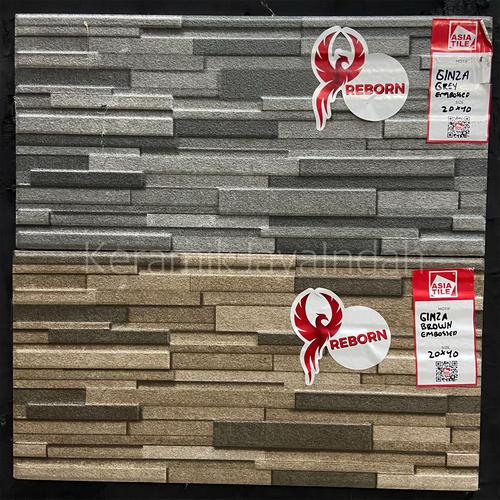 Jual ASIA TILE GINZA BROWN GREY 20 x 40 KERAMIK DINDING BATU ALAM - BROWN EMBOSSED - Kota ...