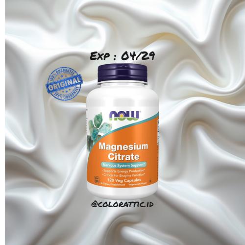 Jual Now Magnesium Citrate, Enzyme Function, Nervous System Support ...