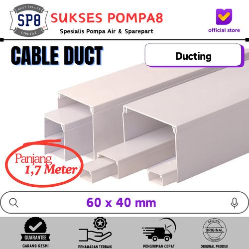 Jual Kabel DUCT / Trunking 60x40 (1,7 Meter) Polos / Wiring DUCT ...