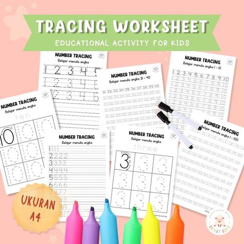 Promo Aktivitas Menulis Angka | Numbers Tracing | WORKSHEET ANAK ...