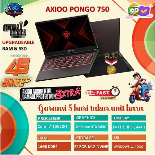 Promo AXIOO PONGO 735 I7 13620H RTX 3050 6GB 16GB 512GB 15.6FHD 144HZ ...