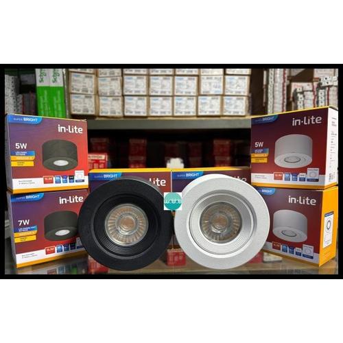 Jual Inlite Lampu Spotlight COB INS236R Body Hitam Putih 5w 7w 9w Lampu ...
