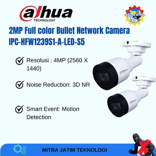 Jual 2MP Full-color Bullet Netwok Camera IPC-HFW1239S1-A-LED-S5 - Kab ...