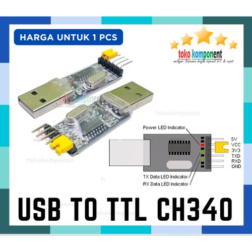 Jual USB To TTL CH340 Module CH340G SERIAL Converter UART 3.3V 5V Modul USB to TTL CH340 - Kota ...