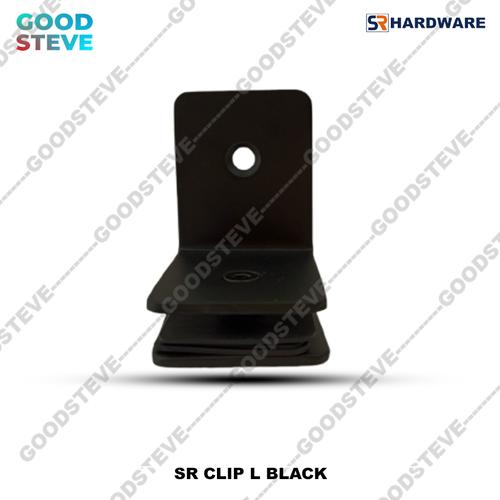 Jual Glass Clip L Connector Glass To Wall SS304 Kaca tembok HITAM ...