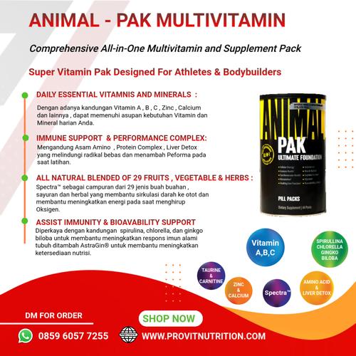 Jual Universal - Animal Pak 44 Packs New Multi Vitamin Complex Amino Acids - Jakarta Barat ...