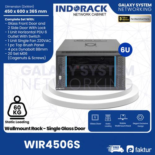 Jual Rack Server 6U INDORACK Wallmount WIR4506S Depth 450MM Single Door ...