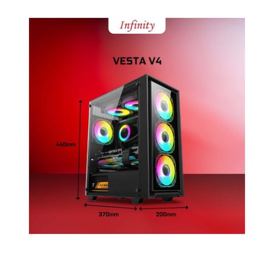 Jual Casing Infinity Vesta V4 - Micro ATX Gaming Case Inc 3 Fan Auto ...