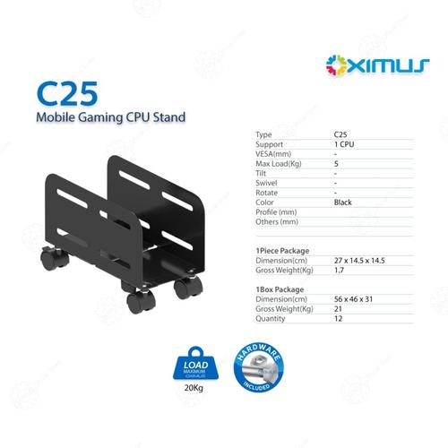 Jual OXIMUS C25 Rak CPU Roda Serbaguna dengan Adjustable Width – Tempat ...
