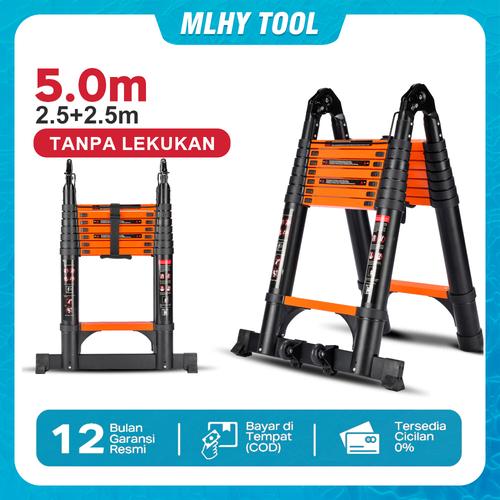 Jual Tangga Lipat Aluminium Teleskopik 5M Double Telescopic Ladder 5 ...