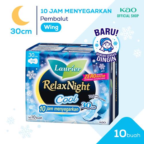 Promo Laurier Relax Night Cool Wing Pembalut Malam Wanita 10 Jam ...