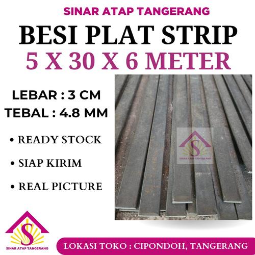Jual Besi Plat Strip 5 x 30 x 6 Meter FULL (Lebar 3cm tebal 5mm) - Kota ...