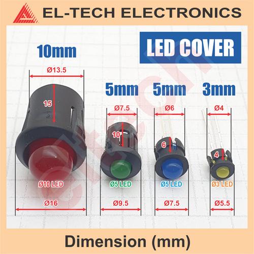 Jual LED Cover 3mm 5mm 10mm Holder Pemegang Panel Penutup Plastic ...