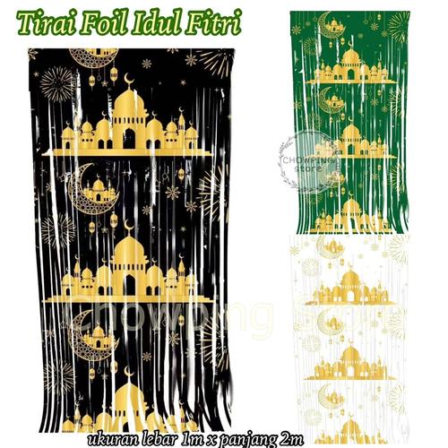 Jual Tirai Rumbai Foil Curtain Backdrop Dekorasi Dinding Motif Ramadhan ...