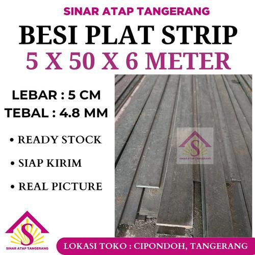 Jual BESI PLAT STRIP 5x50 lebar 5cm tebal 5mm panjang 6 Meter full ...