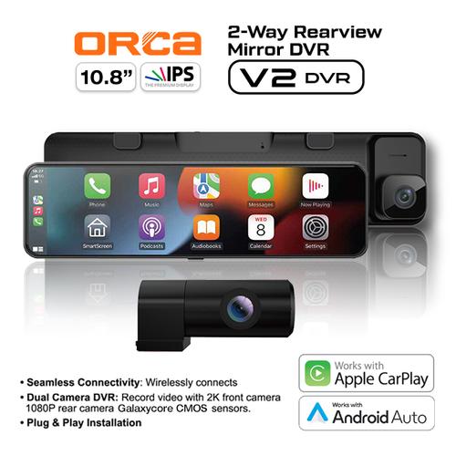 Jual Dash Cam ORCA V2 DVR 10.88″ Kamera 2 Arah Monitor Spion Tengah ...