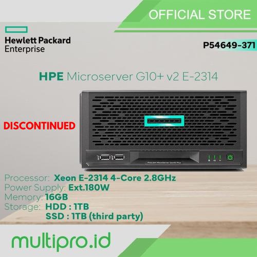 Promo Server HPE MicroServer G10+ E-2314 16GB (1 x 16GB) 1TB SATA ...