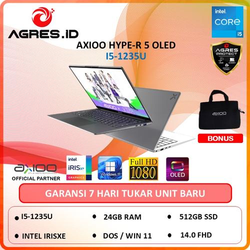 Promo LAPTOP AXIOO Hype R 5 OLED Core i5-1235U 24GB 512GB 14" FHD - Non Bundle, DOS Cicil 0% 3x ...