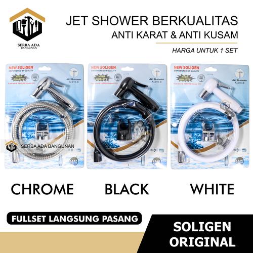 Jual Jet Shower SOLIGEN Set Kepala Washer Toilet Cebok Chrome Selang ...