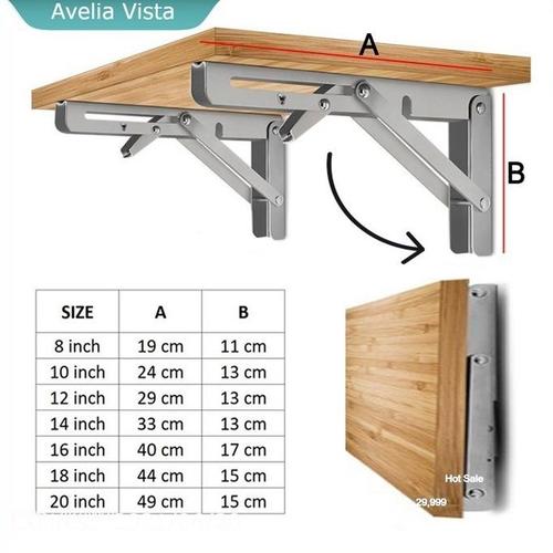 Jual Engsel Meja Lipat Dinding Siku L Bracket Ambalan Penyangga Papan ...